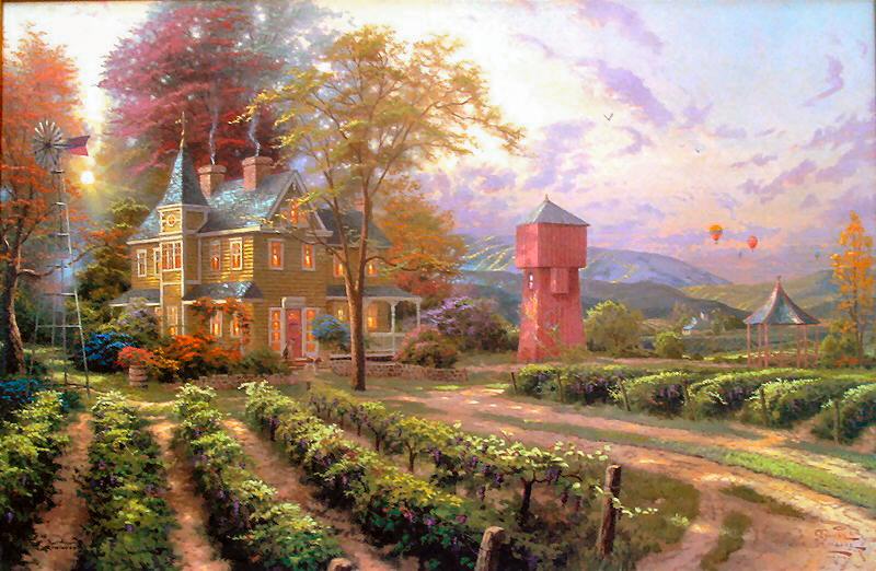 Abundant Harvest (Napa Valley I) by Thomas Kinkade LARGE 24x36 Signed ...