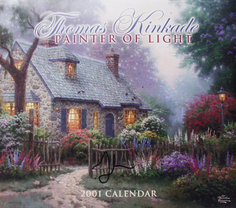 Thomas Kinkade Hand Signed 2001 IvyGate Memorabilia Collection Calendar